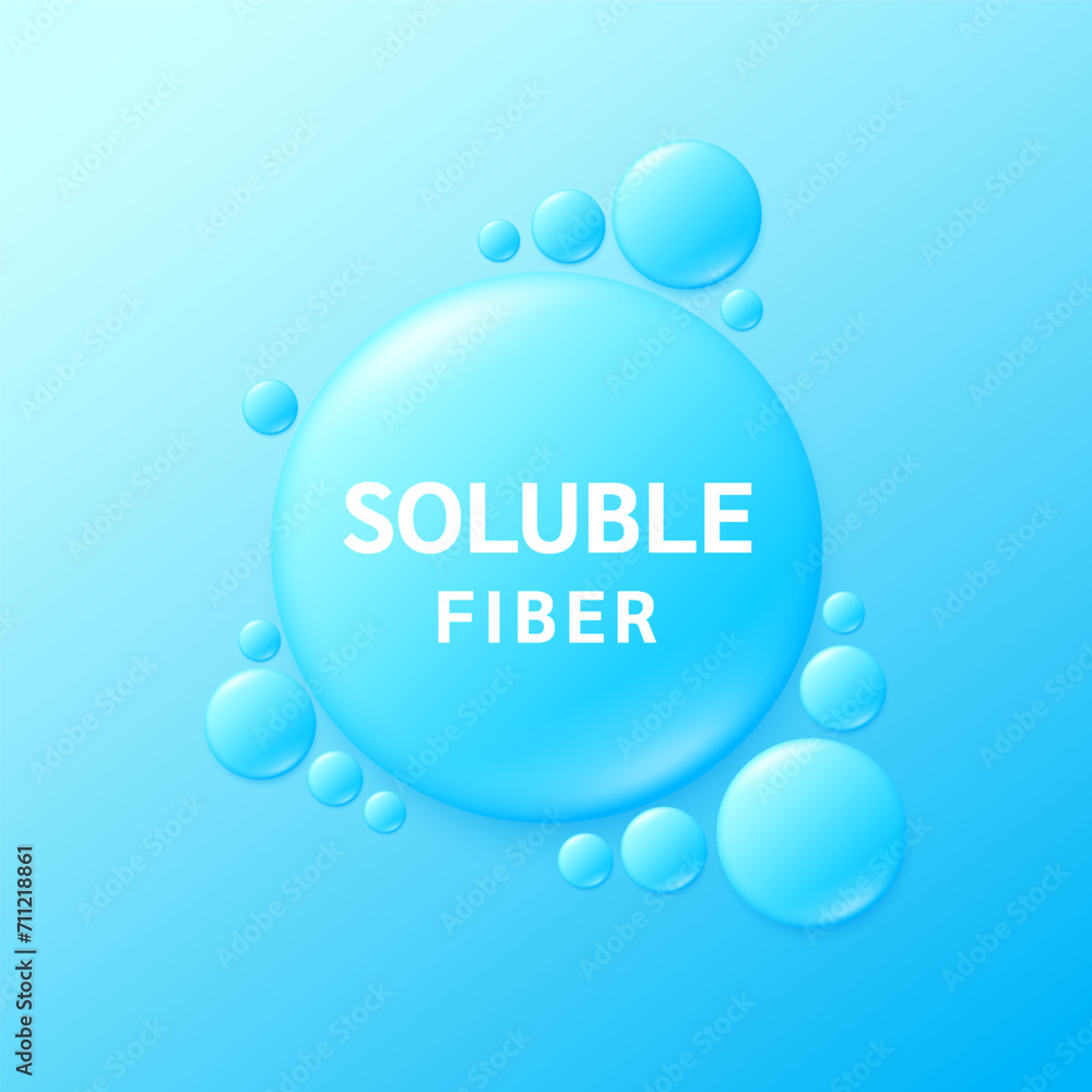 Soluble fiber. Drop water blue fructo oligosaccharides prebiotic from ...