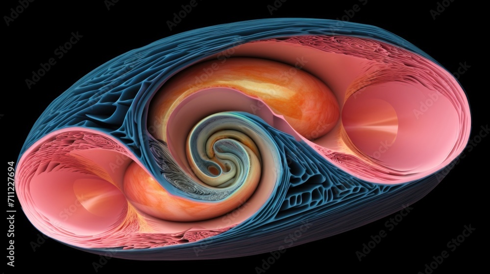 A threedimensional model of the embryo, surrounded by its protective ...