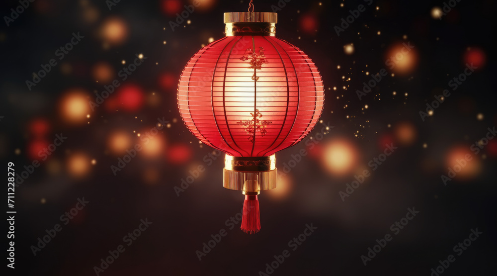 Chinese new year, Closeup bokeh defocused photo of Red Gold Traditional ...