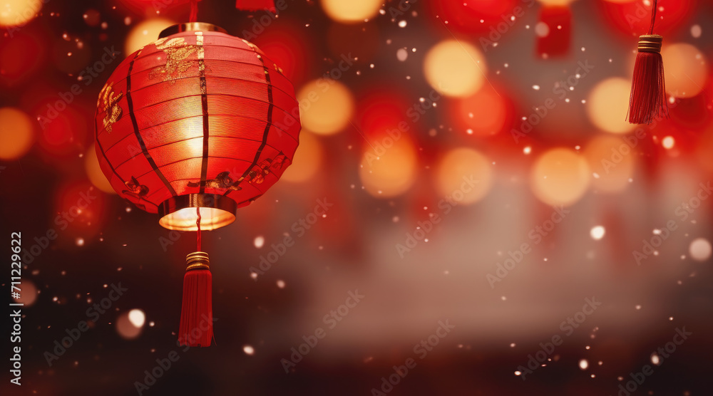 Chinese new year, Closeup bokeh defocused photo of Red Gold Traditional ...