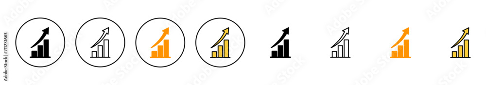 Growing graph Icon vector. Chart sign and symbol. diagram icon Stock ...