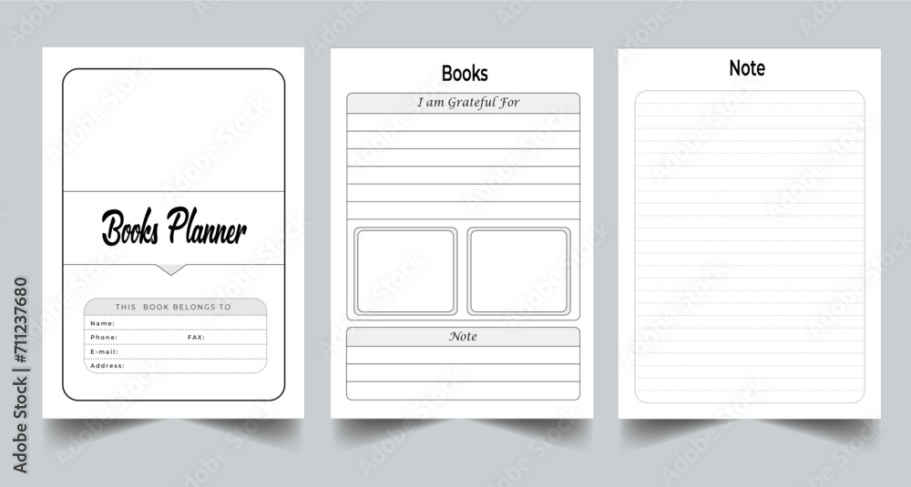 Editable Books Planner Kdp Interior printable template Design. Stock ...