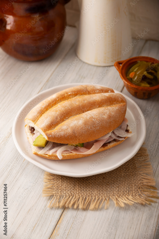 Mexican ham sandwich, in Mexico it is called Torta de Jamon, it is the ...