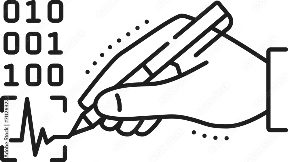 Handwriting Biometric Identification Recognition And Verification Icon Signature Secure