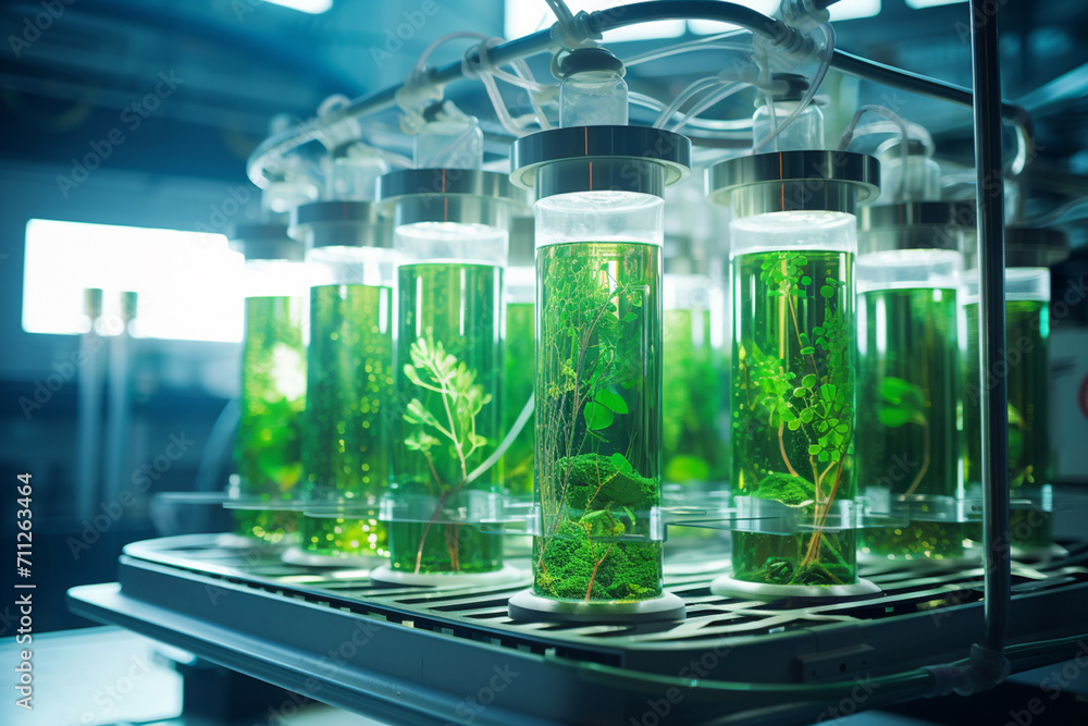 Photobioreactor in laboratory of algae fuel, biofuel industry project ...