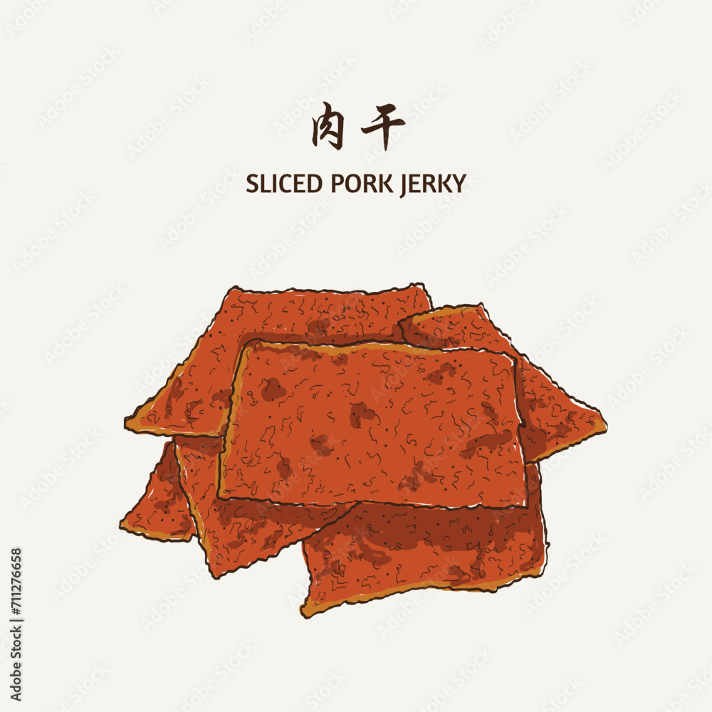 Sliced Pork Jerky Or Bak Kwa For Chinese New Year Sliced Pork Jerky Are The Famous Snacks For