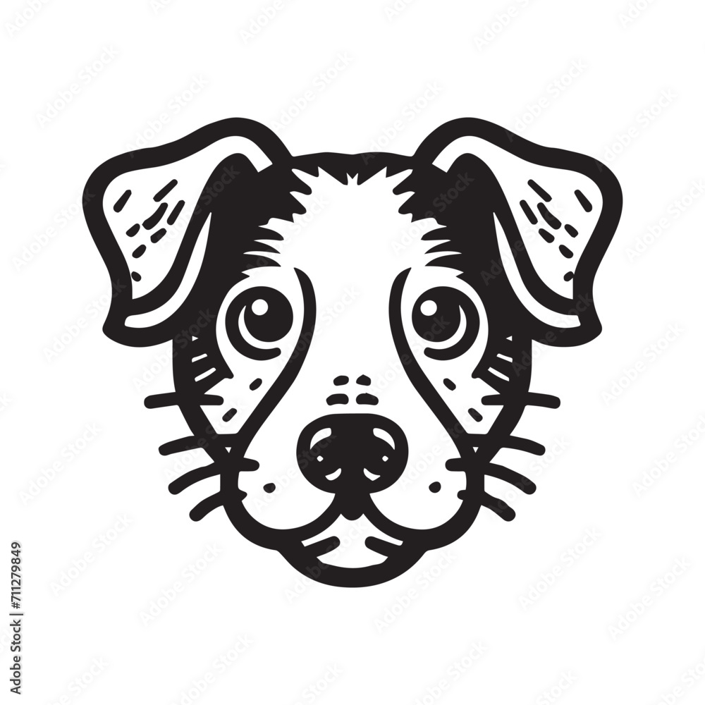 Dogface Logo design vector in black white color Stock Vector | Adobe Stock