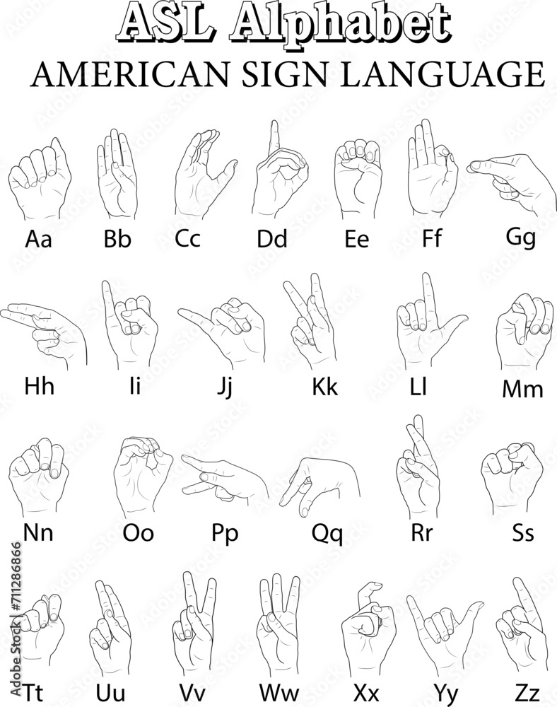 ASL American Sign letters Language Alphabet SVG Alphabet for the deaf ...