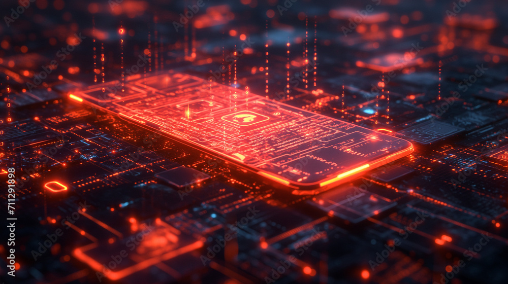 Dynamic and Futuristic Digital Security Concept: A Text Message Icon Symbolizing Protection ...