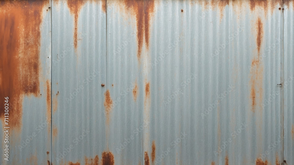 Old rusty zinc metal texture with stains on each side. Old rusty metal ...