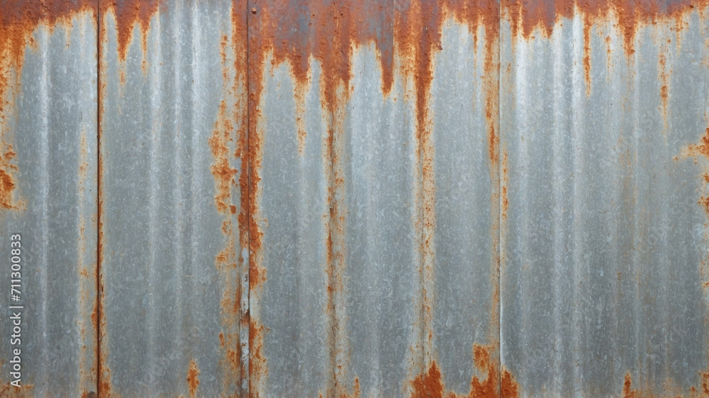 Old rusty zinc metal texture with stains on each side. Old rusty metal ...