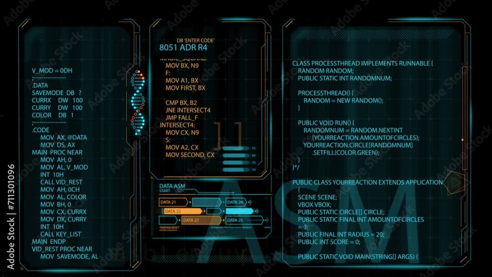 Computer User Interface Showing Graphics, Monitoring Scientific Data ...