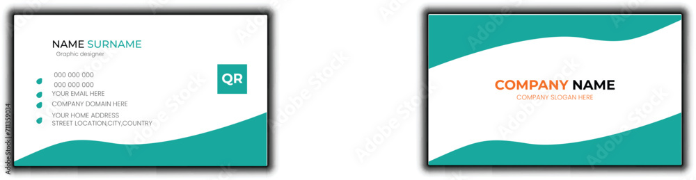 business card design.Portrait and landscape orientation.Modern luxury ...