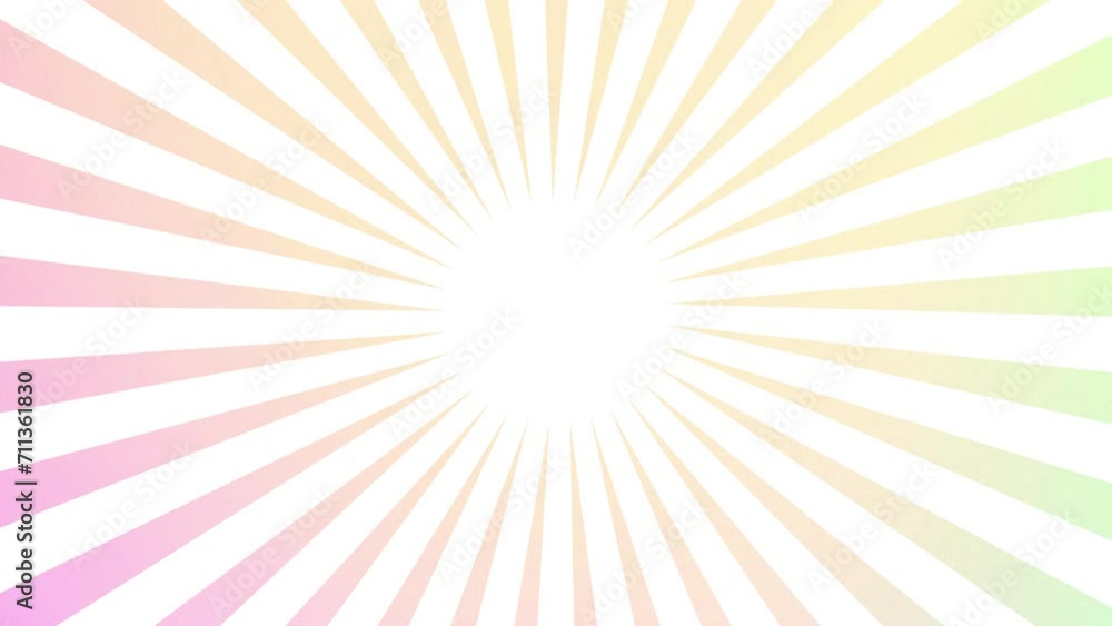 Colorful gradient sunburst retro background animation, sunshine 4k loop ...