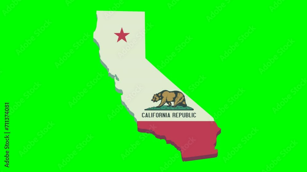 Animation of the appearance of the American state of California in the ...