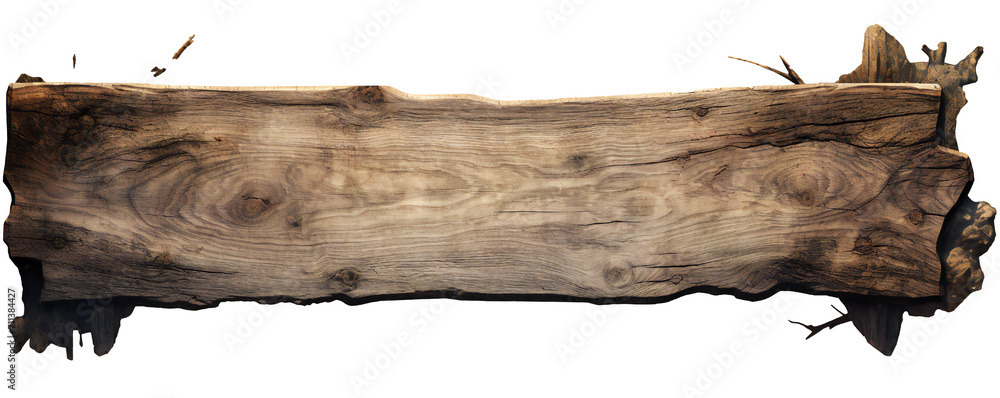 Empty rotten wood banner sign on transparent background Generative Ai ...