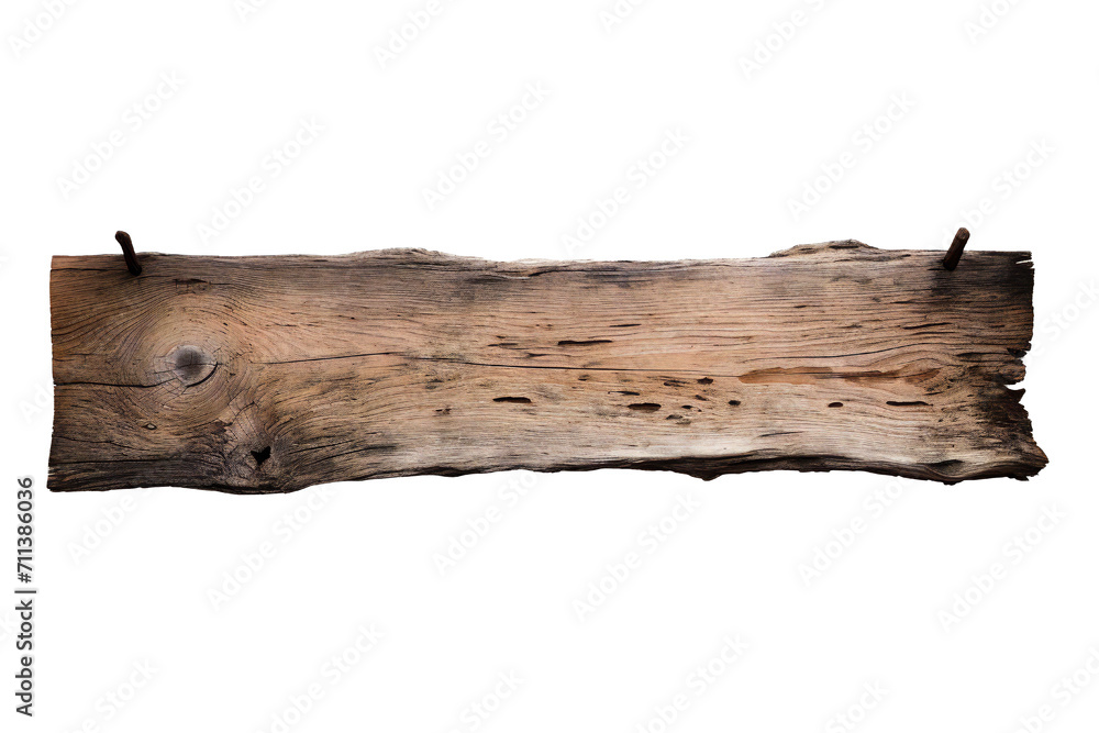 Empty rotten wood banner sign on transparent background Generative Ai ...