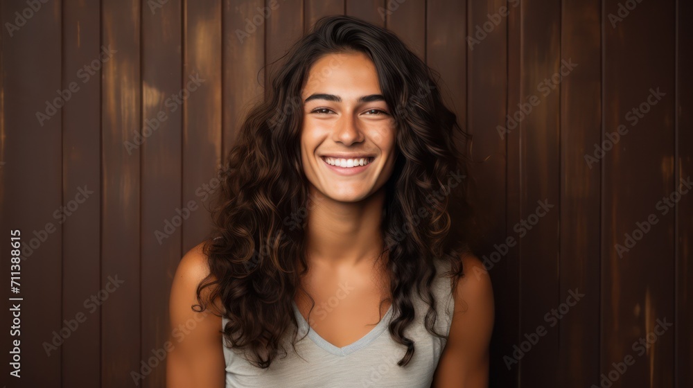 Hispanic transgender man wearing make up and long hair wearing casual ...