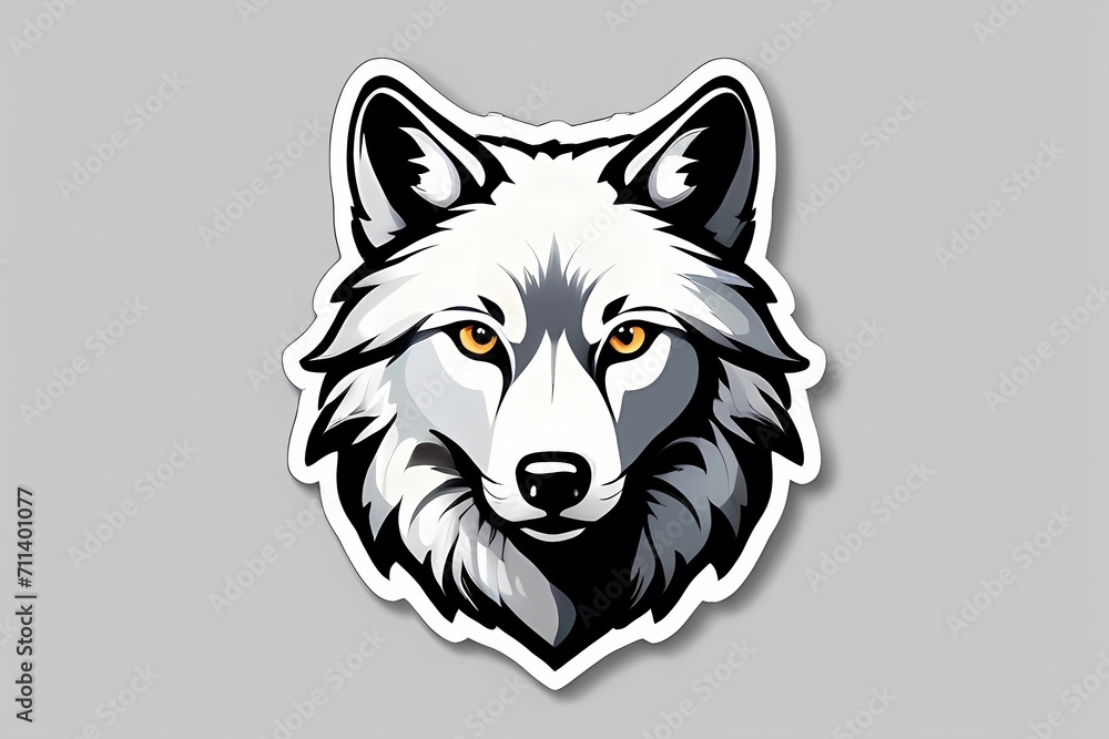 Wolf head logo, sticker wolf illustration. Symbol, icon, sign, brand ...