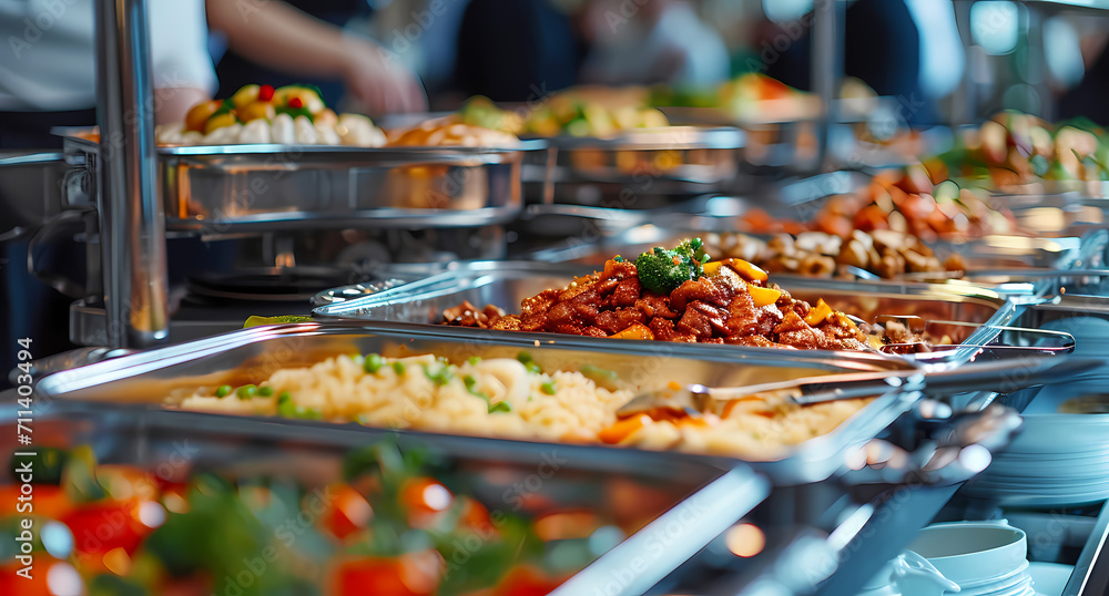 Gourmet Delicacies on Serving Trays: Culinary Excellence on a Warmly ...