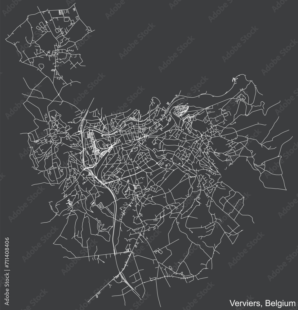 Vecteur Stock Detailed hand-drawn navigational urban street roads map ...