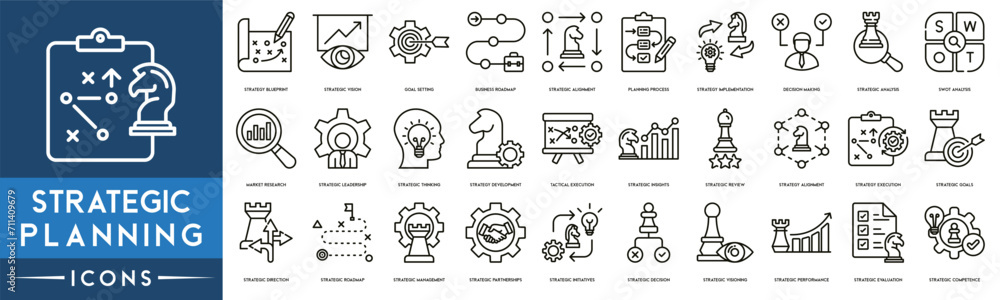 Strategic Planning icon set. Included the icons as Market Research ...