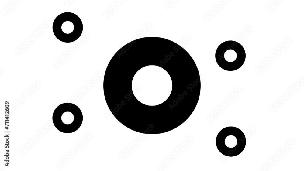 Zoom in and out animation the record media symbol. Large black symbol ...