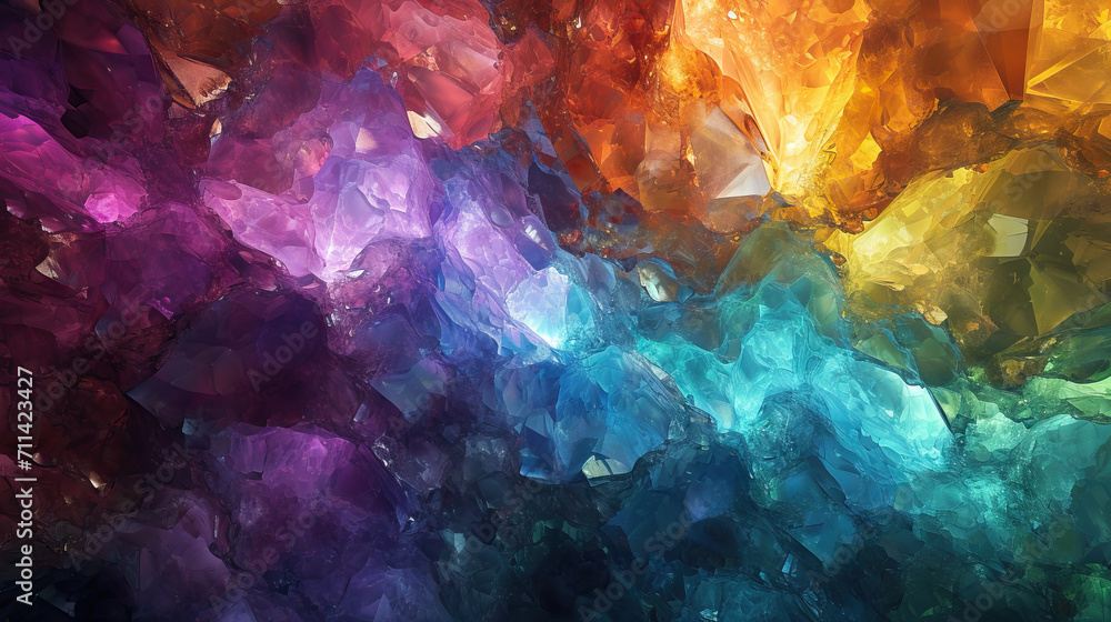 Chromatic Crystal Caverns: An abstract background that simulates the ...