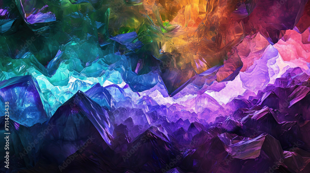 Chromatic Crystal Caverns: An abstract background that simulates the ...