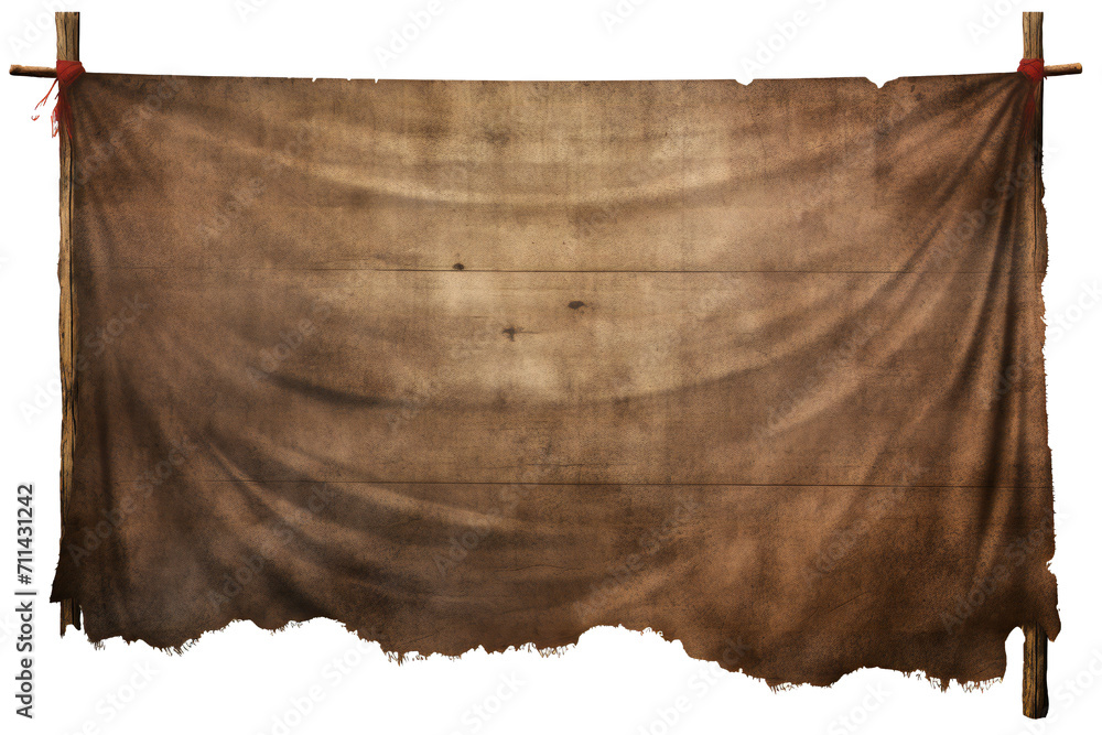 Old cloth tent banner on transparent background Generative Ai Stock ...