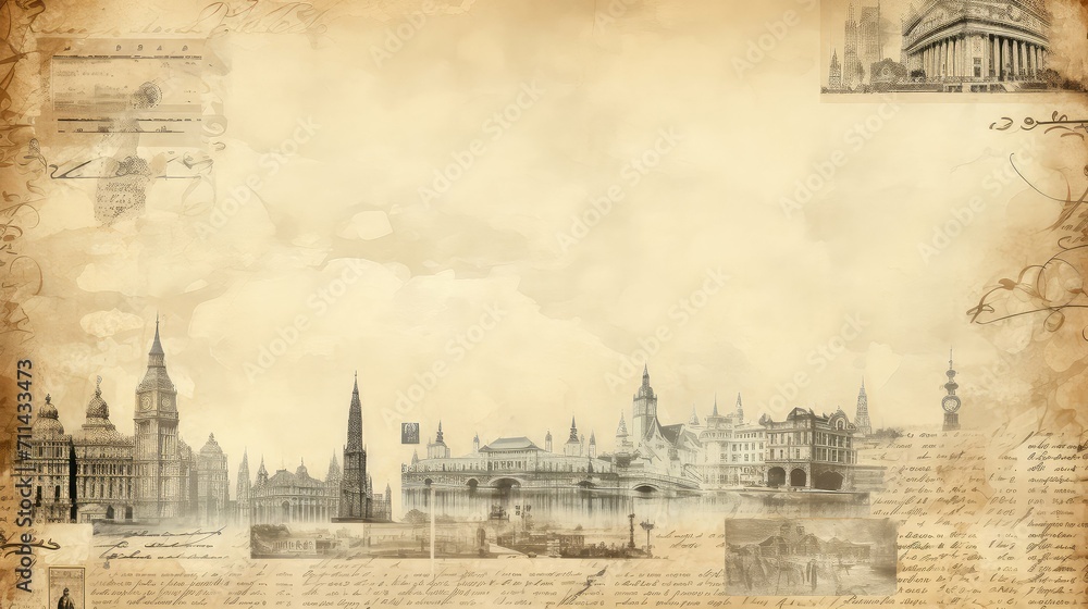 paper scrapbook retro background illustration craft embellishments ...