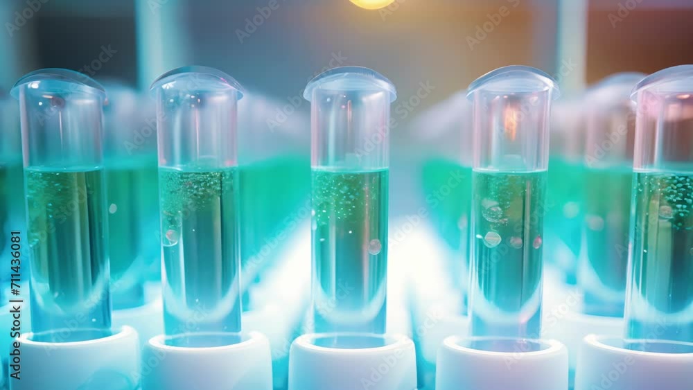 A row of test tubes hold labeled embryos, each one representing the ...