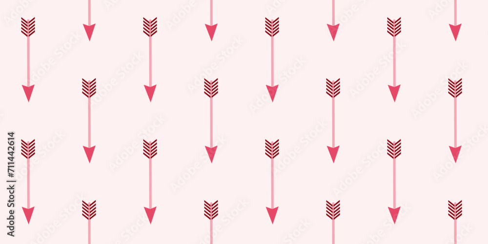 Cupids arrows seamless pattern on pink background. Cute arrows Vector ...