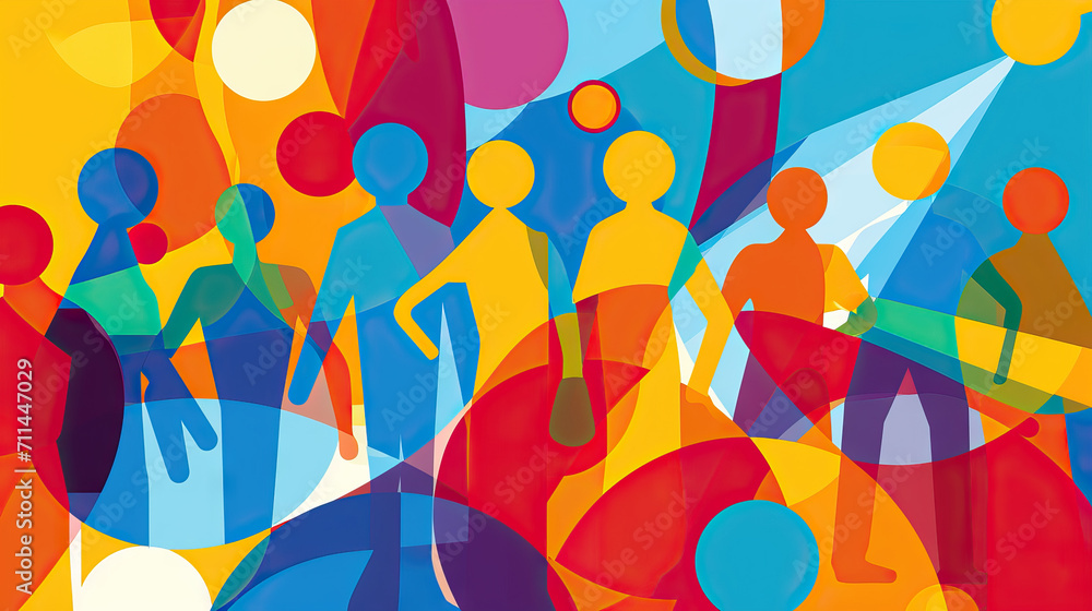 Human Collaboration: A Vector Background with Human Figures ...