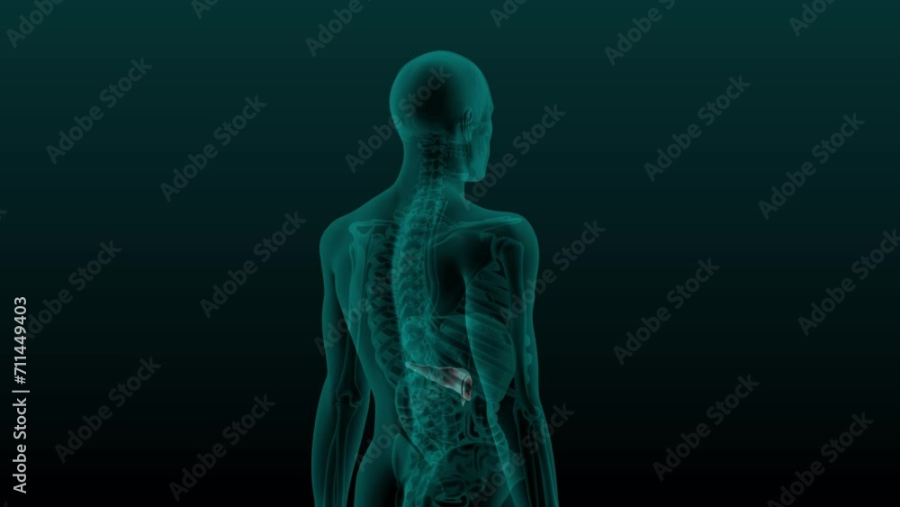 X-ray scan of the human digestive system. Anatomically accurate 3d ...