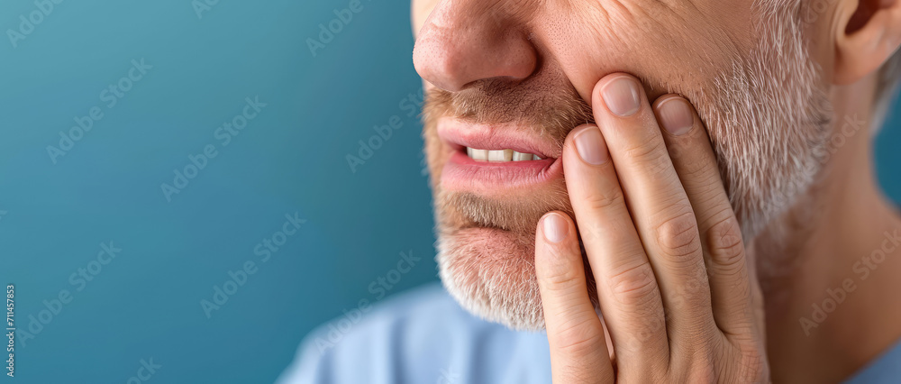 Man with Toothache portrait. Close-up of a distressed man with a ...