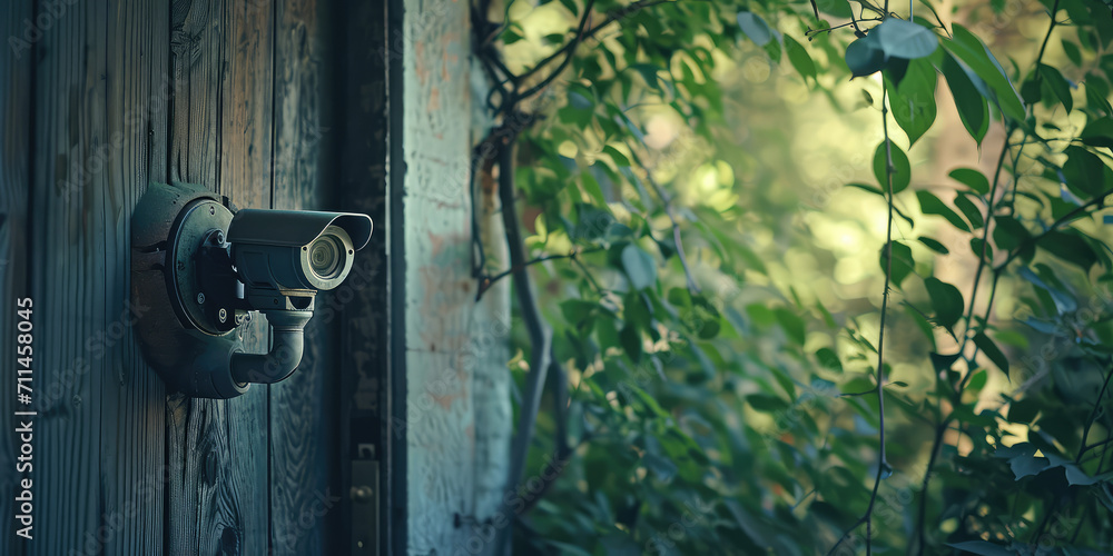 Modern Home Security CCTV Camera. Close-up of a modern CCTV camera ...