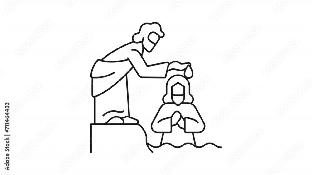 Jesus Christ ministry animation set. New testament animated line icons ...