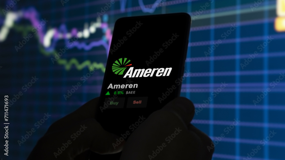 January 15th 2024 St. Louis, Missouri. The logo of Ameren on the screen ...