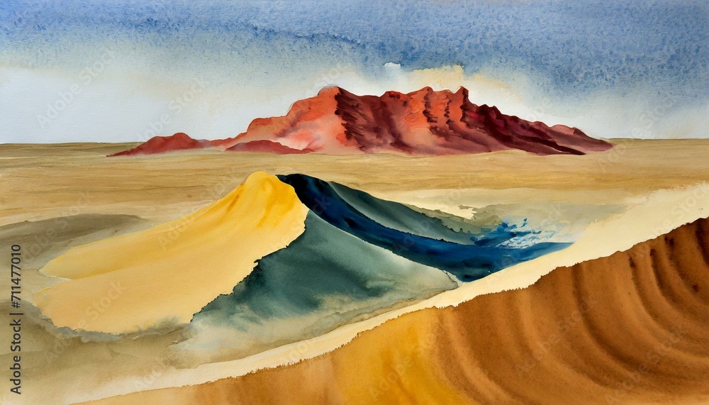 landscape with mountains.a bold and dynamic abstract watercolor piece ...