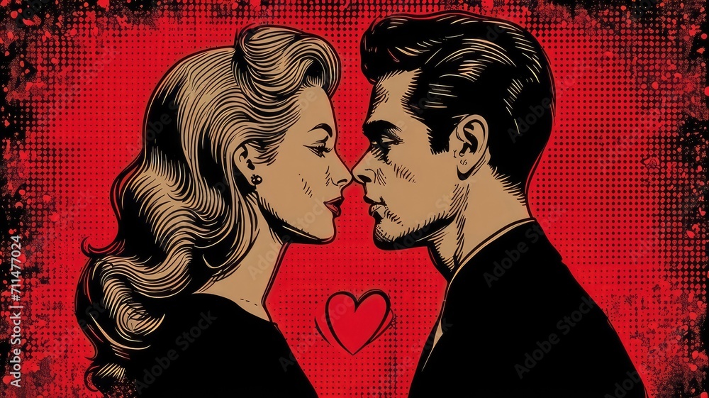 Vintage Valentine's Day. Romantic Love Comics Coloring Sheets in 1960s ...