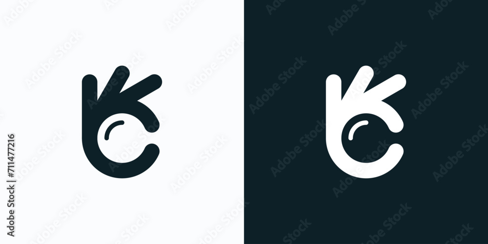 Vector logo design illustration of OK hand gesture with hidden ...