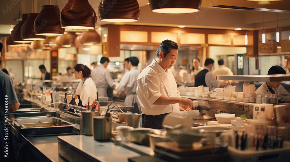 Dynamism Unleashed: The Pulse of a Busy Japanese Restaurant with ...