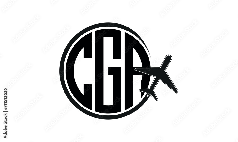 CGA three initial letter circle tour & travel agency logo design vector ...
