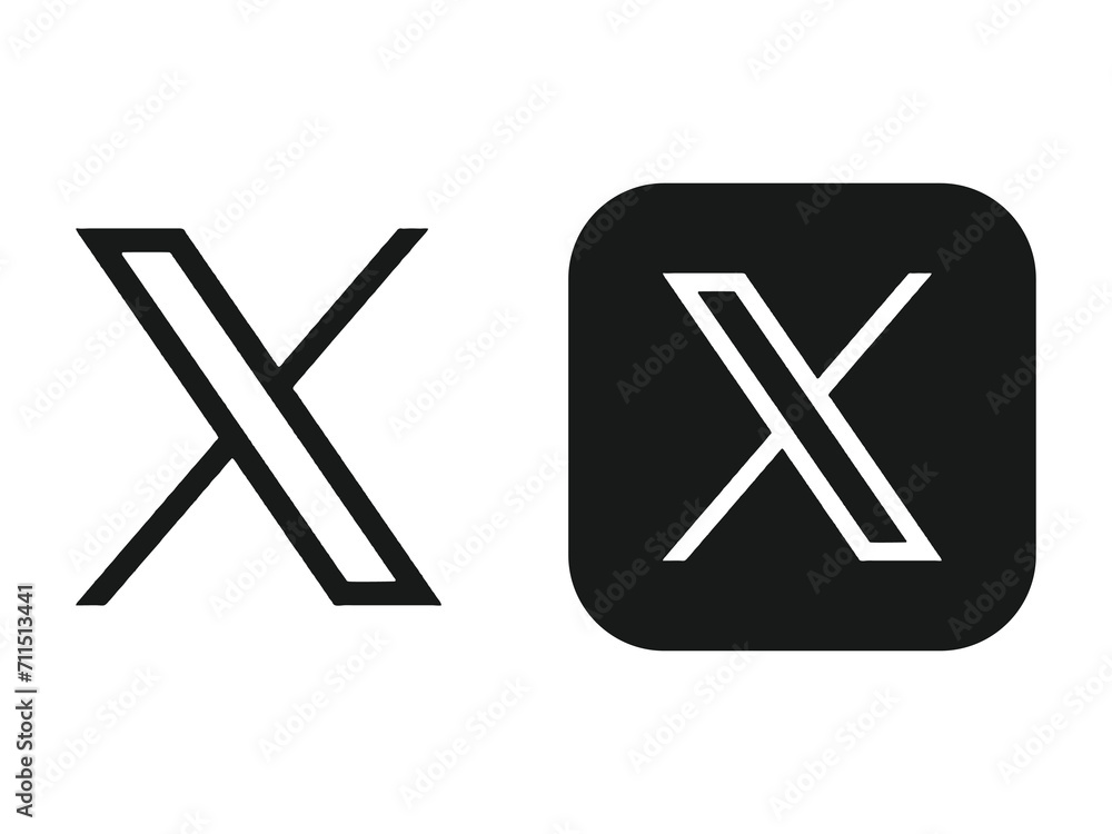 Twitter new logo. Twitter icons. Twitter X logo Stock Vector | Adobe Stock