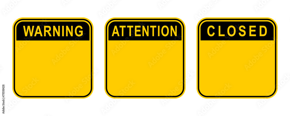 Sticker Closed Safety Sign, Sticker Attention Safety Sign, Sticker ...