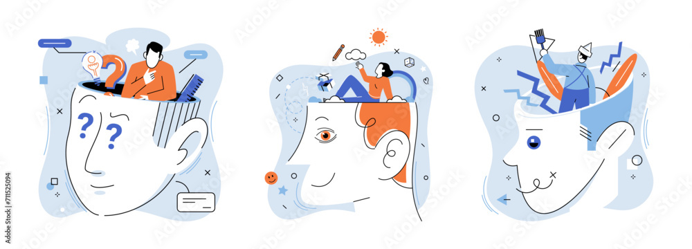 Abstract thinking. Vector illustration. The abstract thinking concept ...