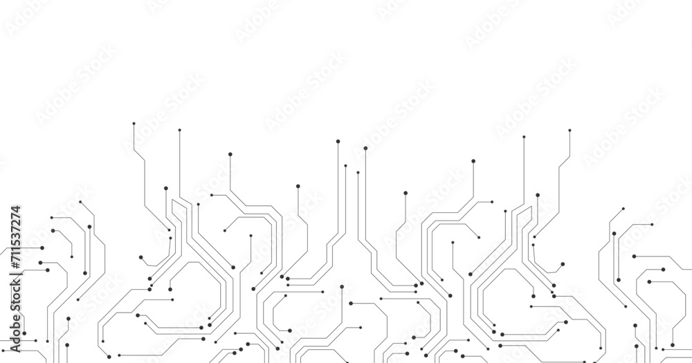 Technology circuit diagram on white background.High tech circuit board ...