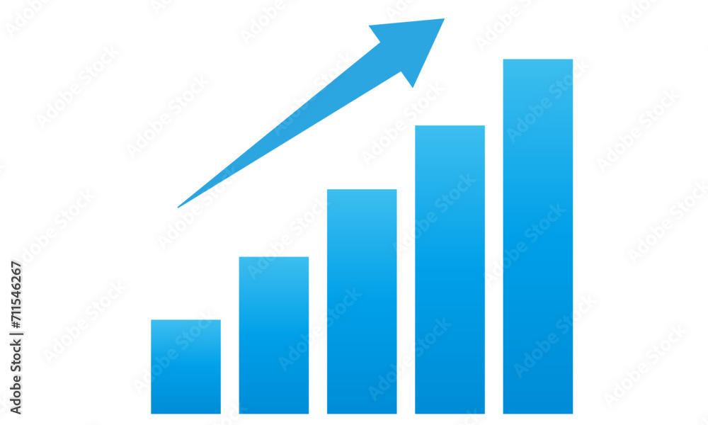 棒グラフ 上昇 売上グラフ 右肩上がり 矢印 Stock Vector | Adobe Stock