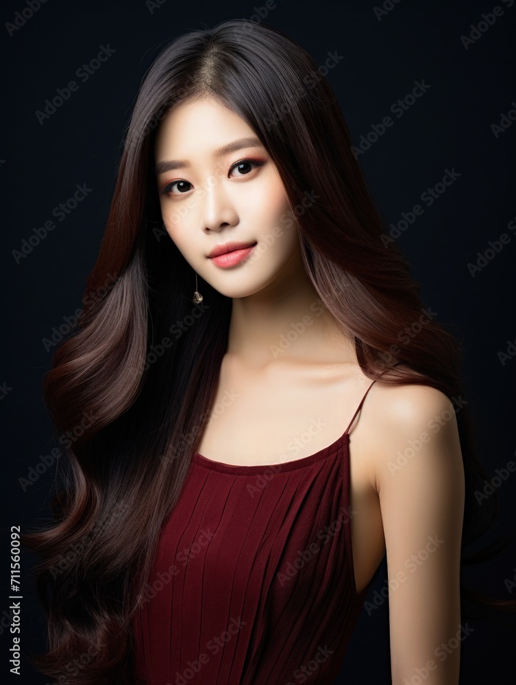 Beautiful Asian Chinese Woman Portrait Studio Photo Photography Profile ...